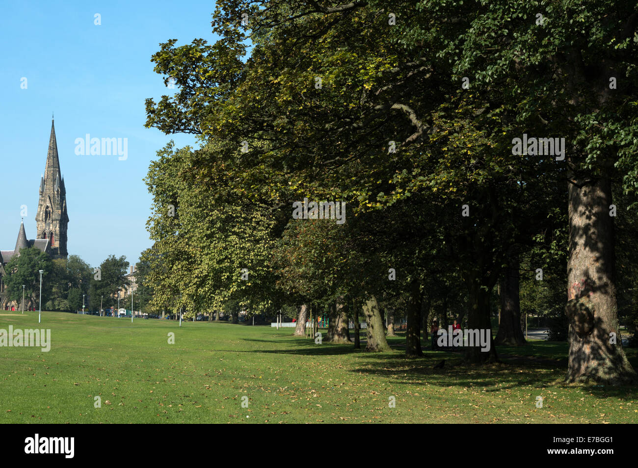 Bruntsfield Links Park with Barclay Viewforth Church of Scotland in the ...