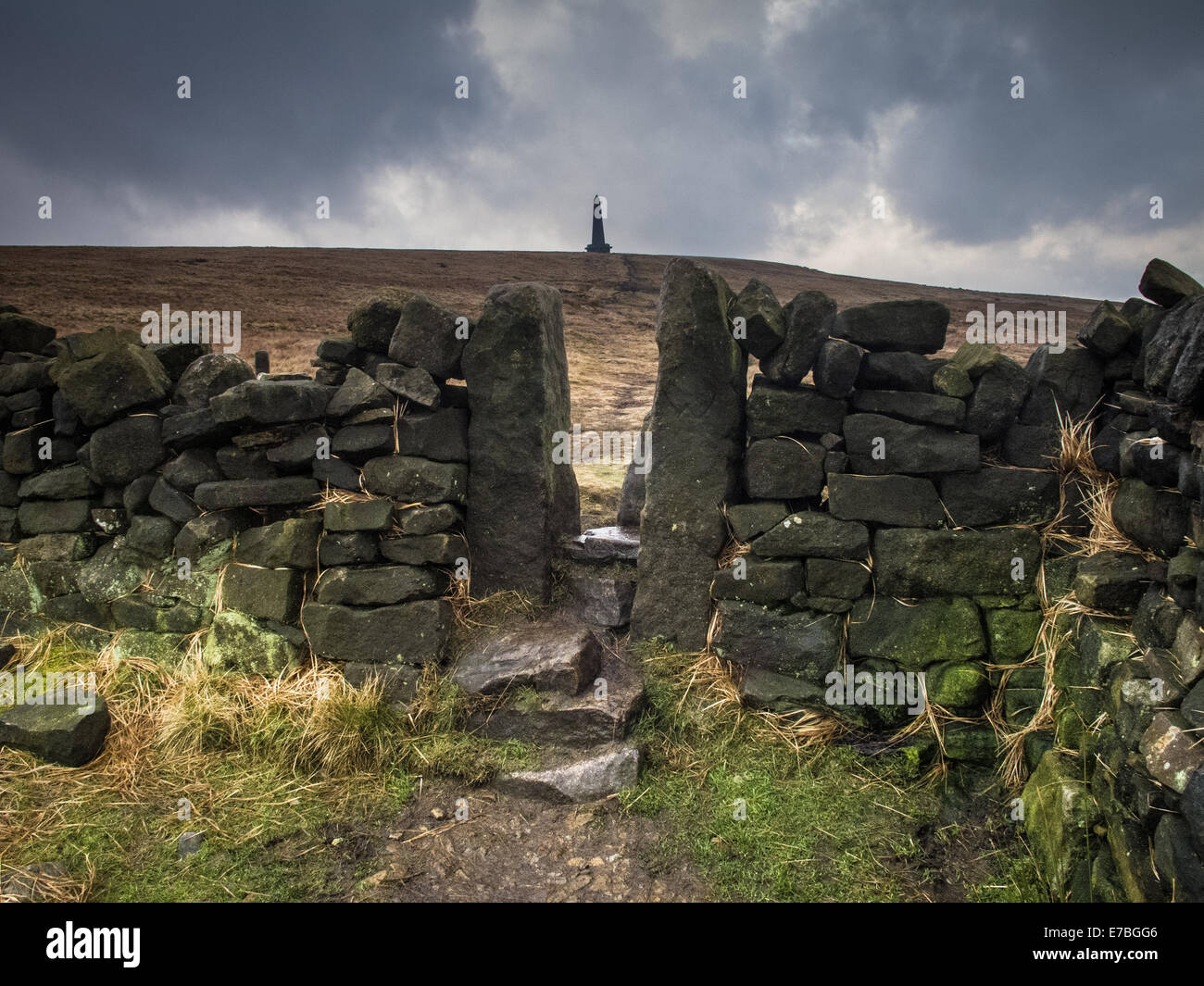 Stoodley Pike on the Pennine Way near to Todmorden and Hebden Bridge ...