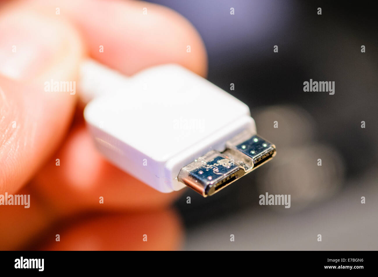 A USB3 connector plug used on new smartphones and cameras Stock Photo ...