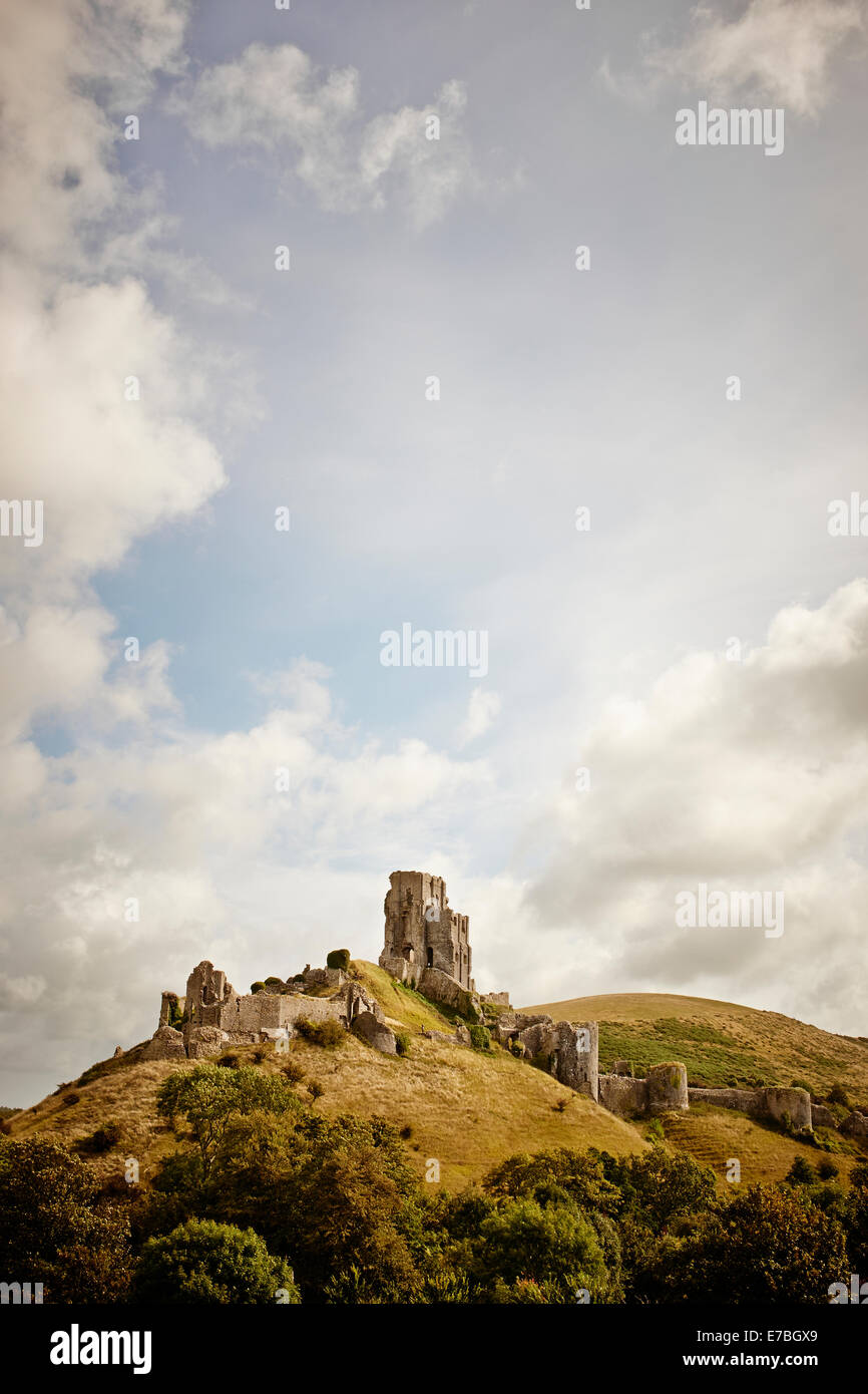 Ruins medieval corfe castle on hi-res stock photography and images - Alamy