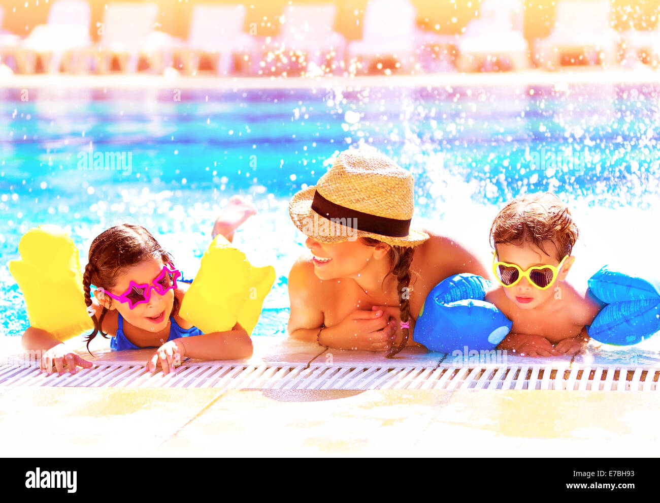Children splashing in water park Cut Out Stock Images & Pictures - Alamy