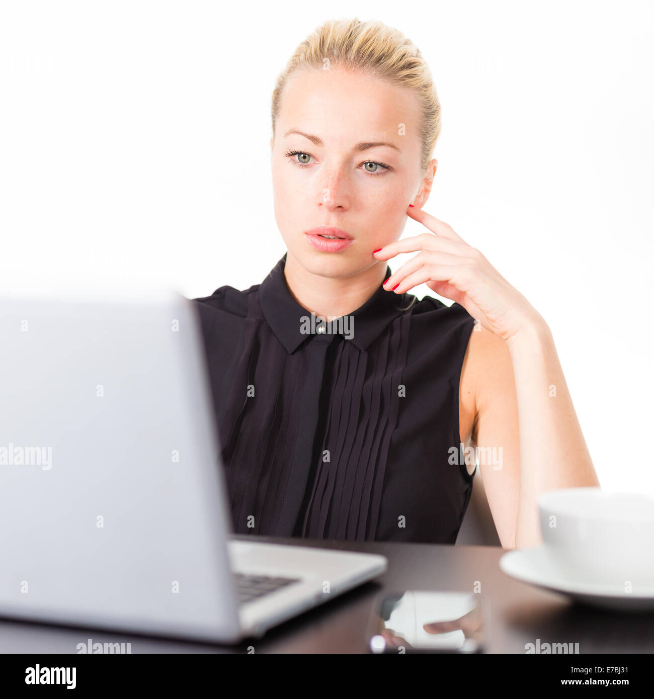 Business woman in office Stock Photo - Alamy