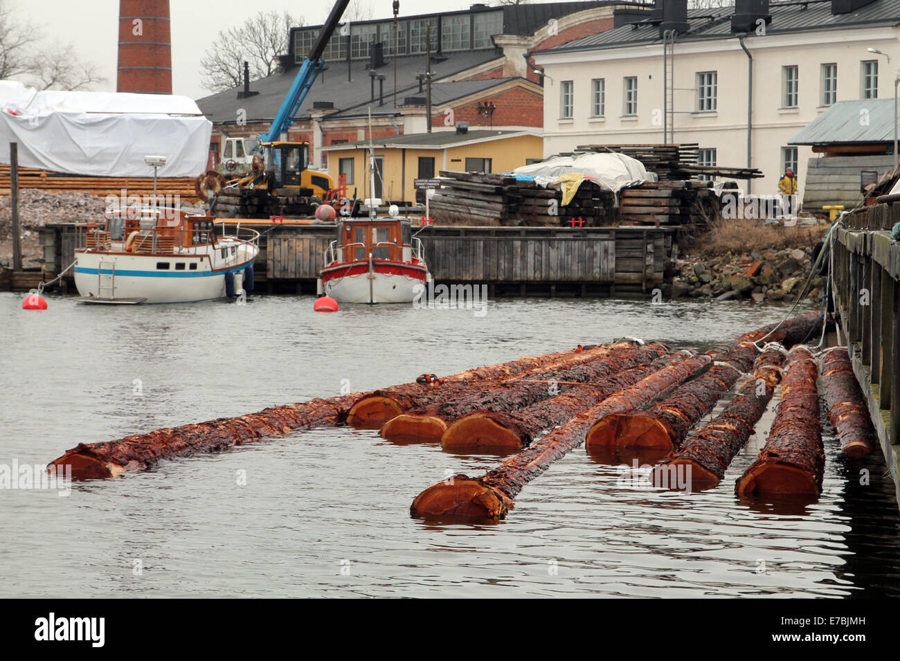 Logs floating in water hi-res stock photography and images - Alamy