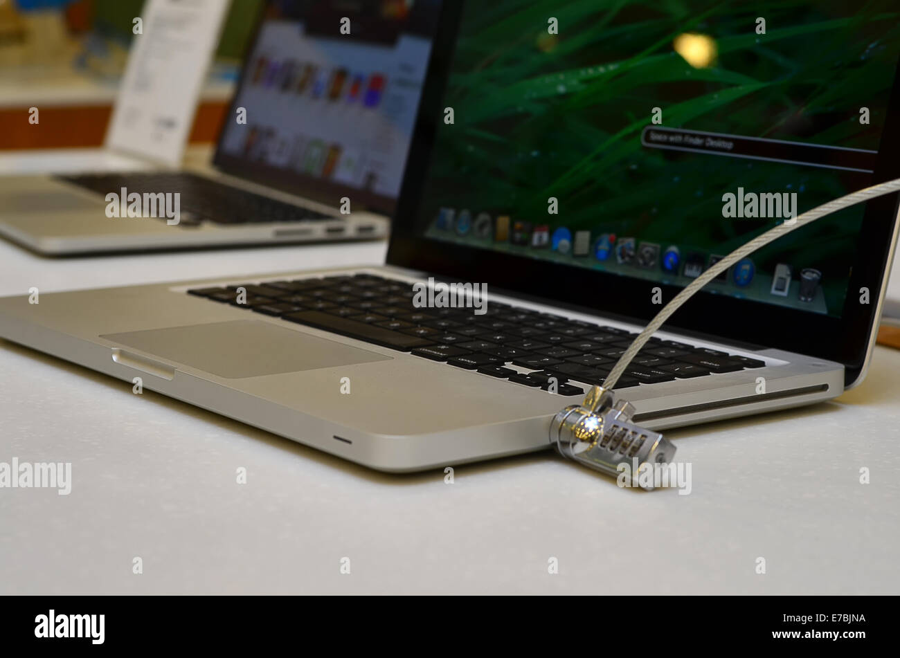 Laptop locked with a key padlock Stock Photo - Alamy