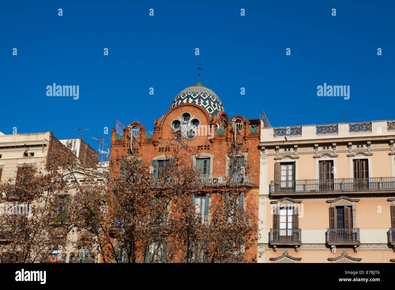 Buildings architectural styles in Barcelona, Catalunia, Spain Stock ...