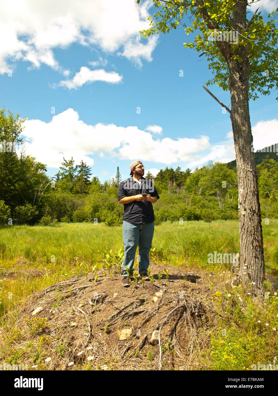 young man looking at wilderness Stock Photo - Alamy
