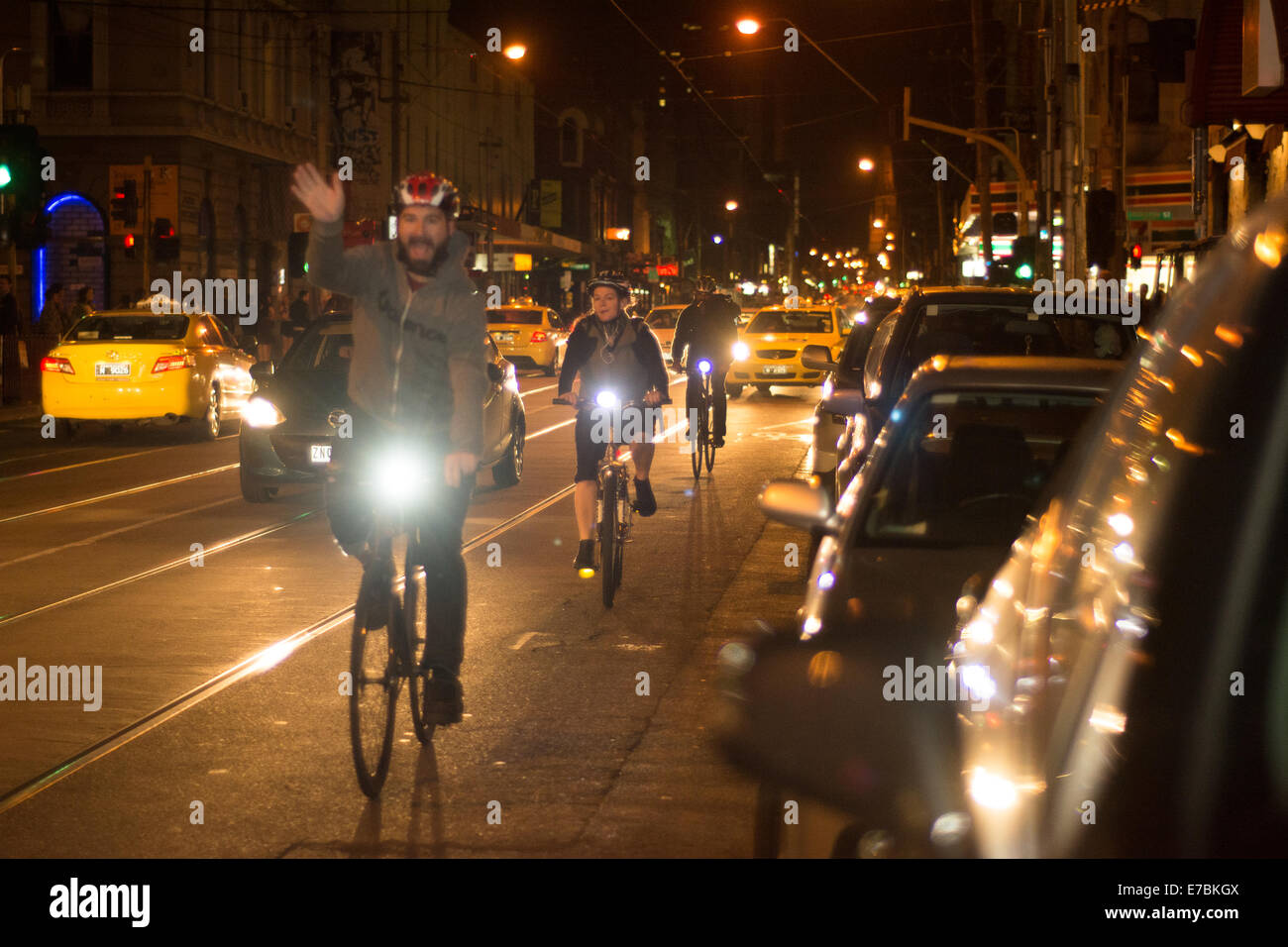 Brunswick Street At Night Fitzroy Melbourne Australia Stock Photo - Alamy