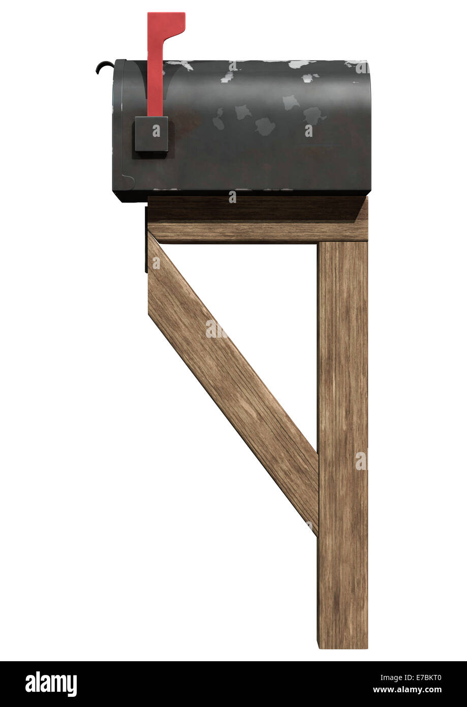 3D digital render of an old residential mailbox isolated on white ...