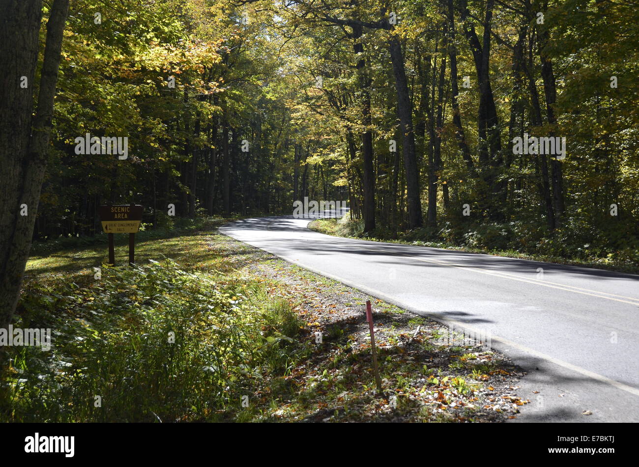 Sign for Great Conglomerate Falls in Bessemer, Michigan Stock Photo - Alamy