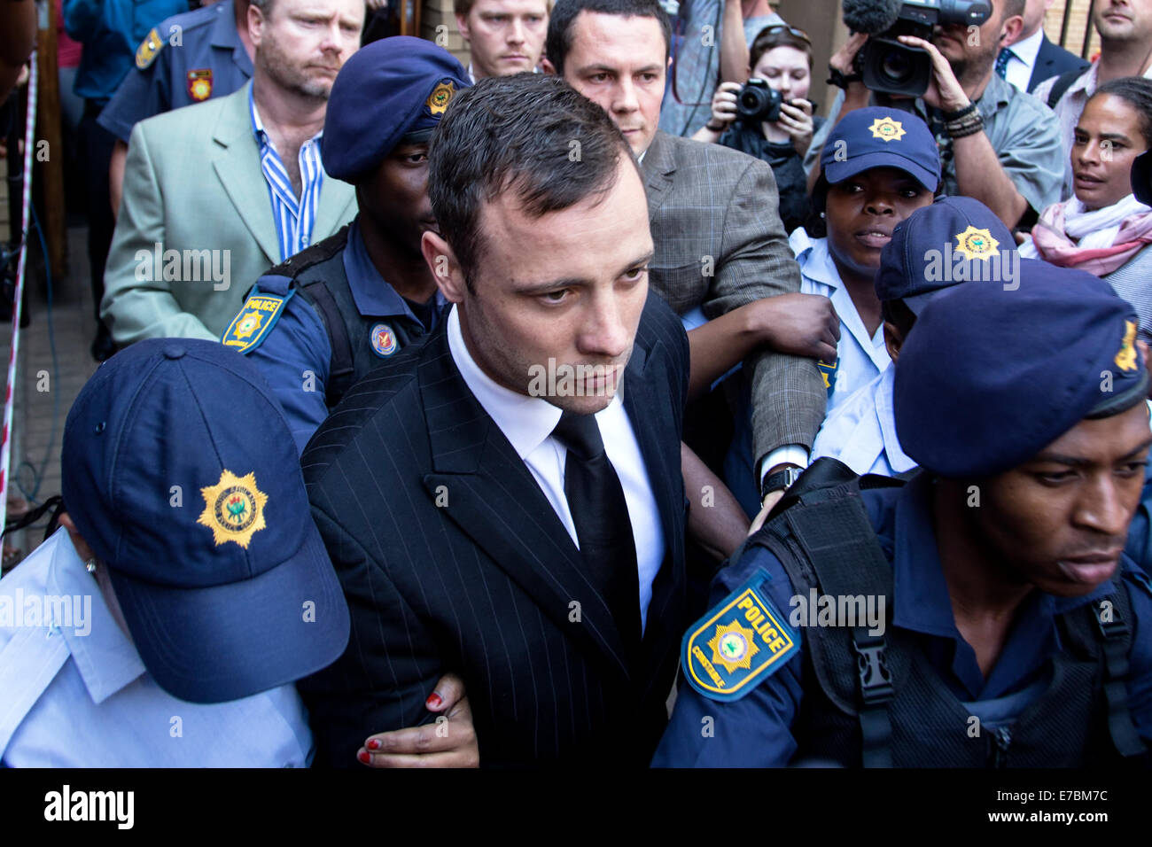 Oscar Pistorius Murder Trial at the High Court in Pretoria Stock Photo ...