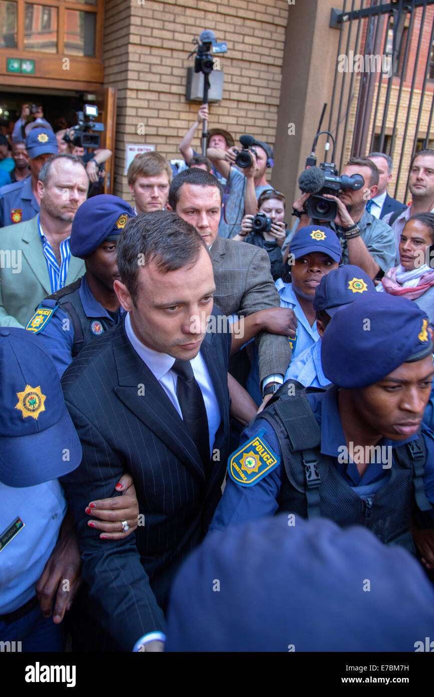 Oscar Pistorius Murder Trial at the High Court in Pretoria Stock Photo ...