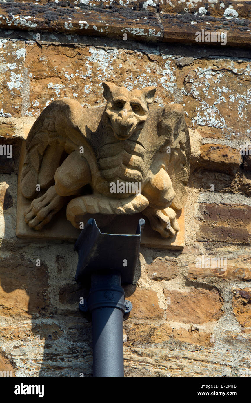 Gargoyle on St. Botolph`s Church, Church Brampton, Northamptonshire ...