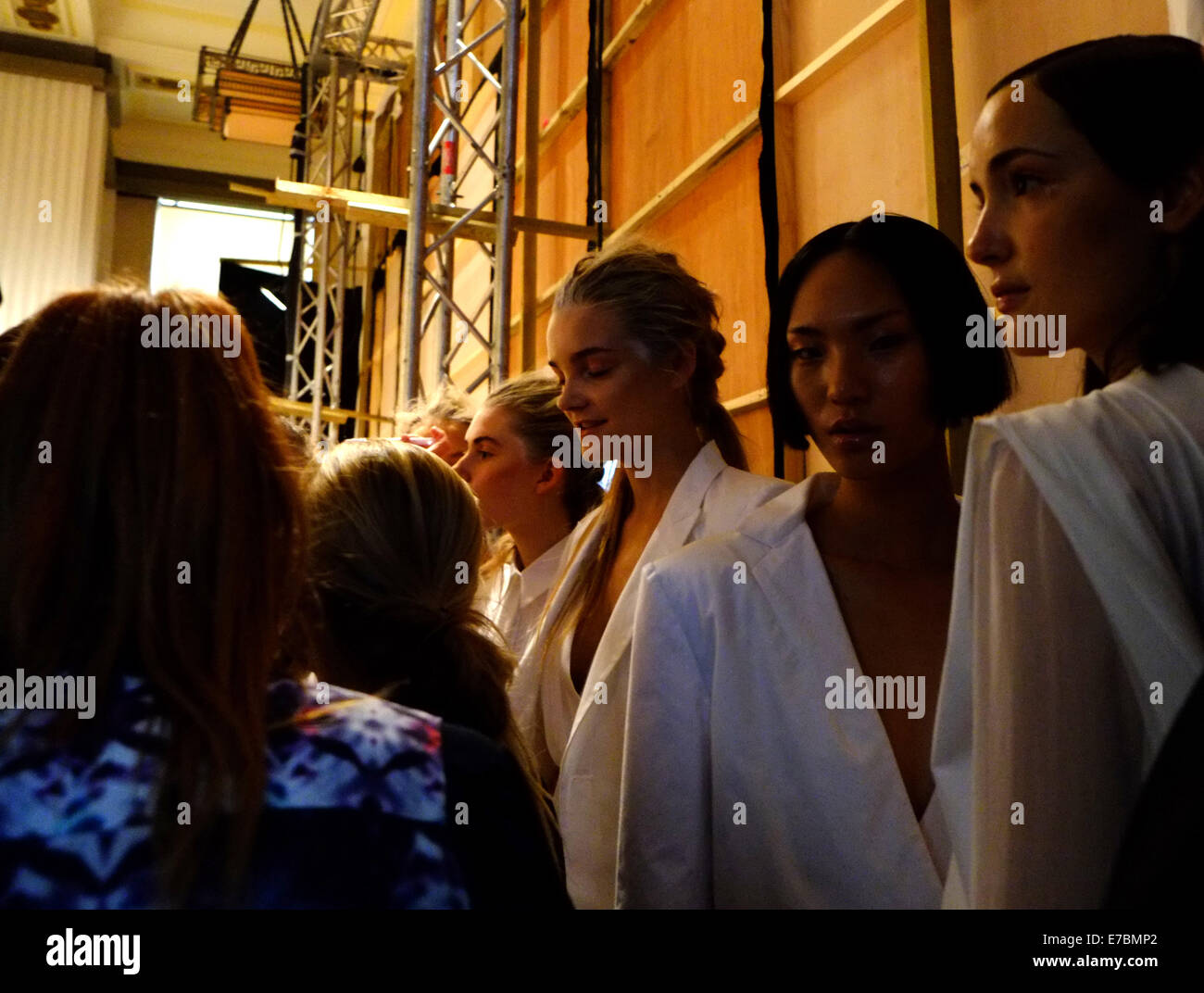 London, UK. 12th September, 2014. London Fashion Week SS15: Backstage ...