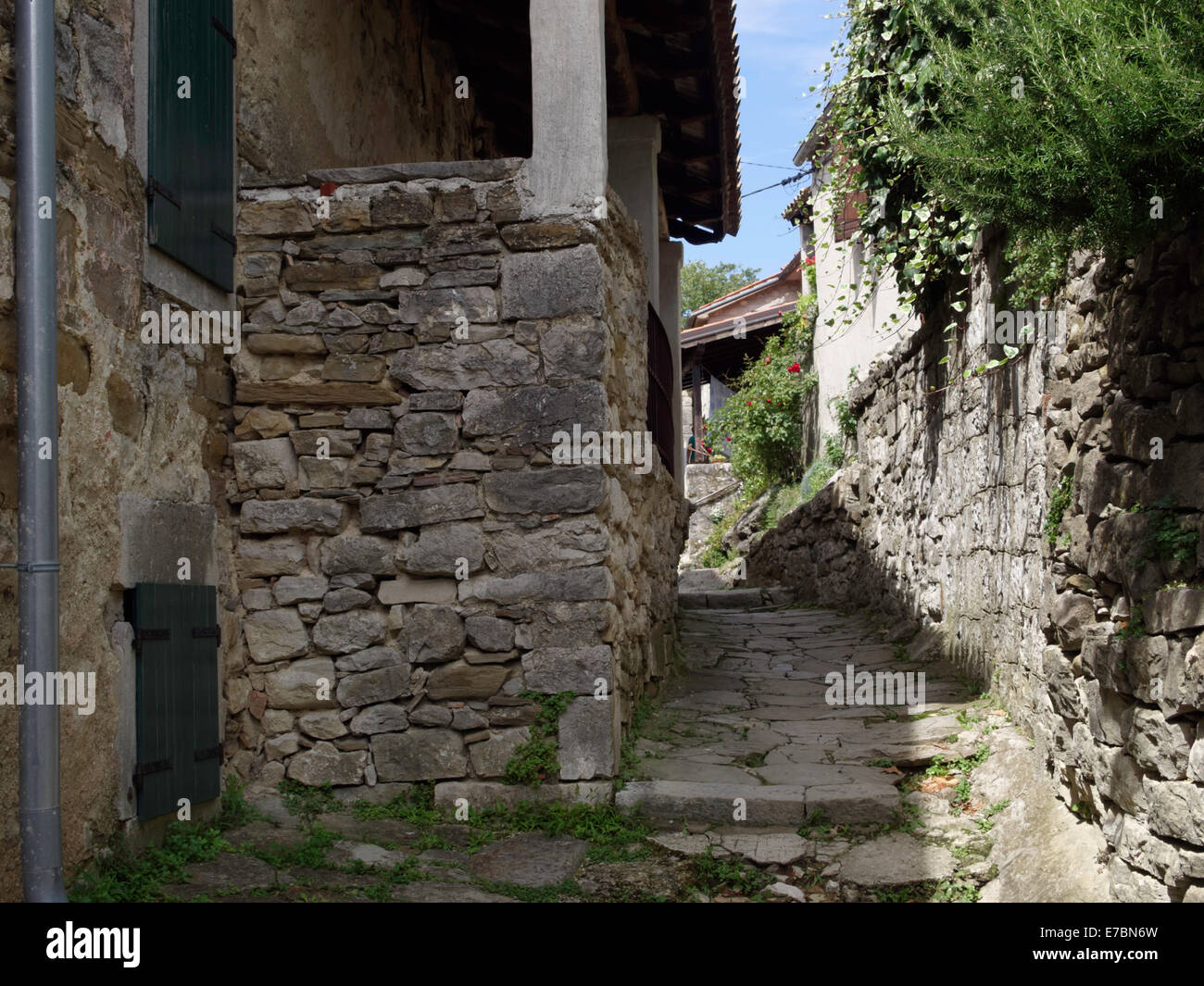 Passage in Hum, the smallest town in the world, located in Croatia ...