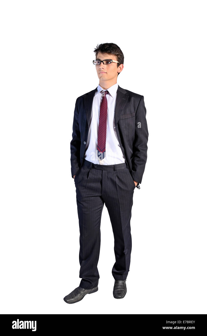 Isolated young business man standing Stock Photo - Alamy