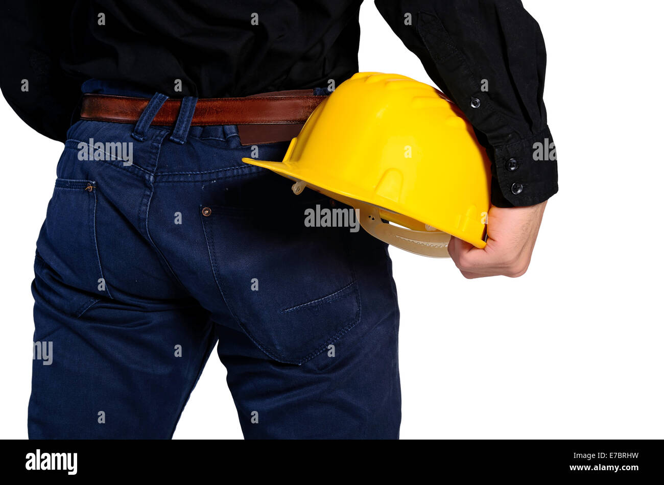 Isolated young business man with constructor helmet Stock Photo - Alamy