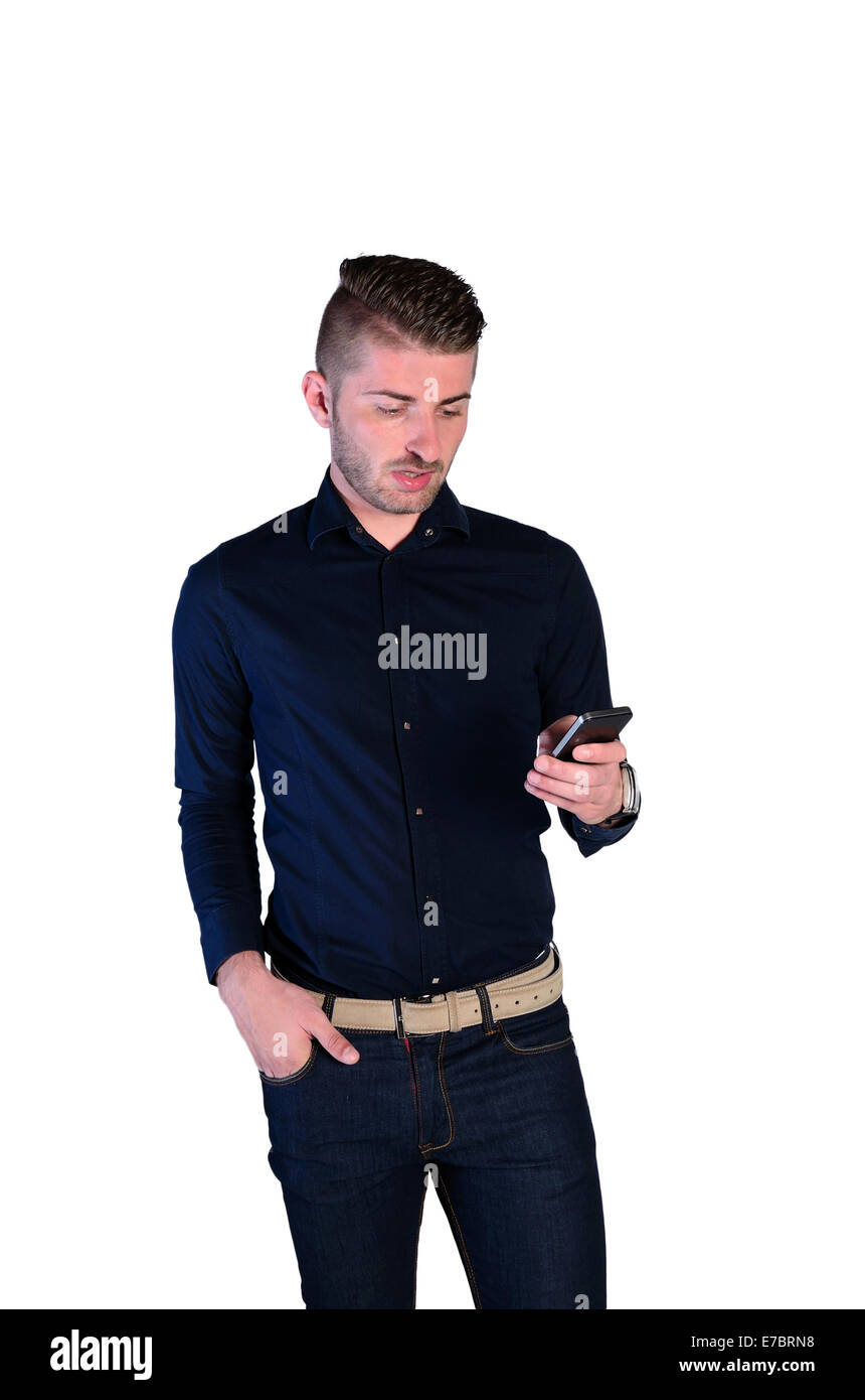 Person typing on mobile phone Cut Out Stock Images & Pictures - Alamy