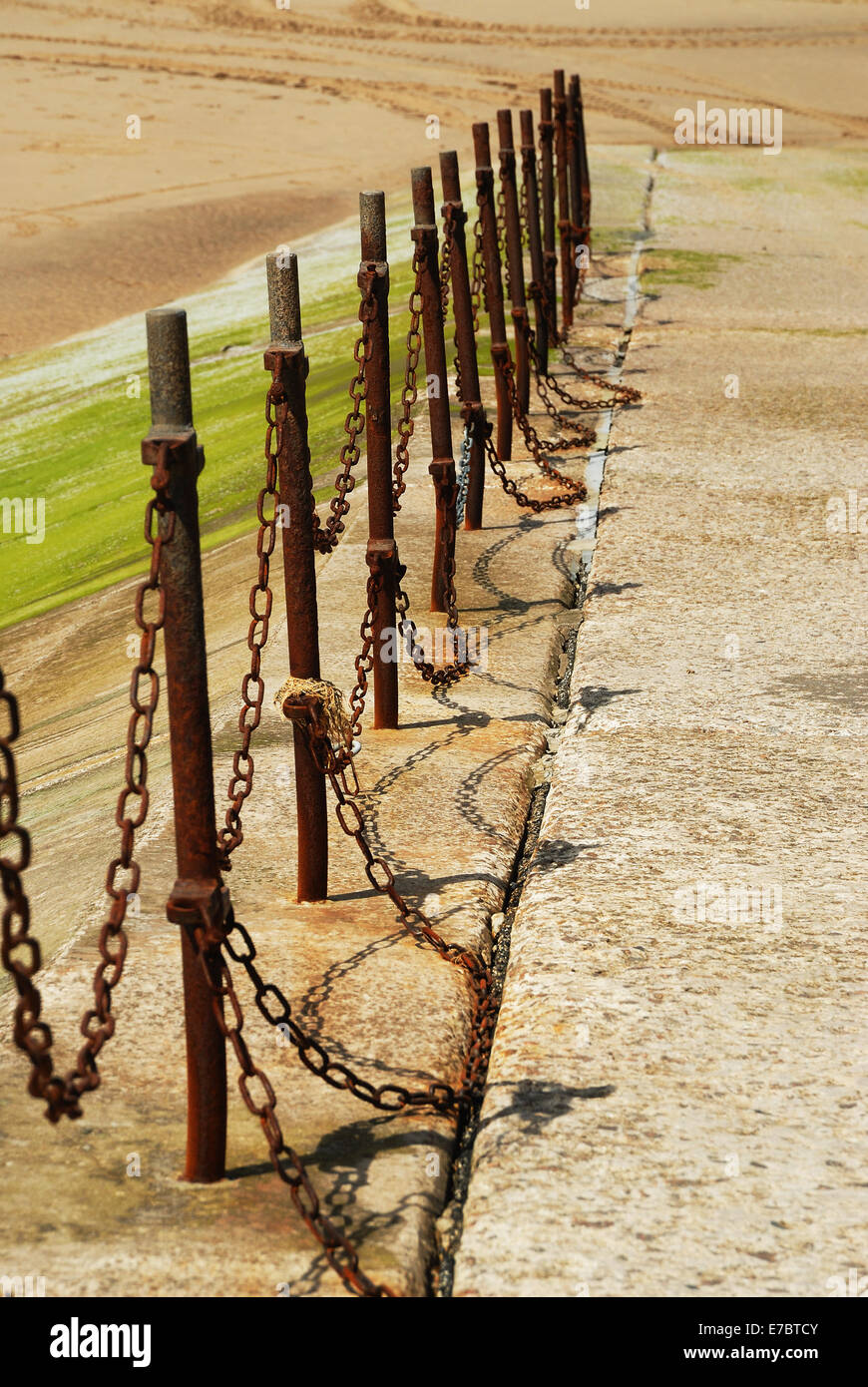 Rusty Chain Fence and Shadow Stock Photo - Alamy