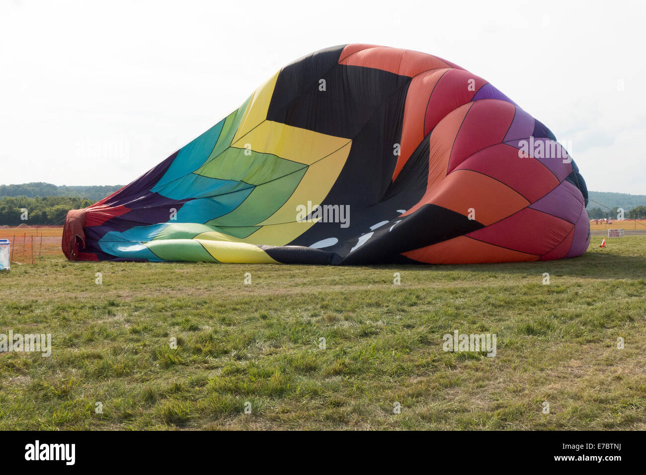Hot air balloon inflating Stock Photo - Alamy
