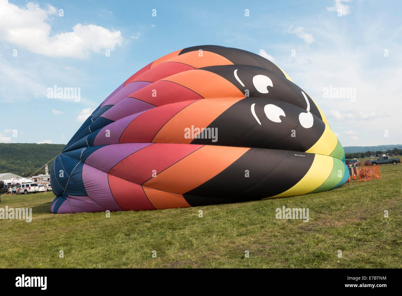 Hot air balloon inflating Stock Photo - Alamy