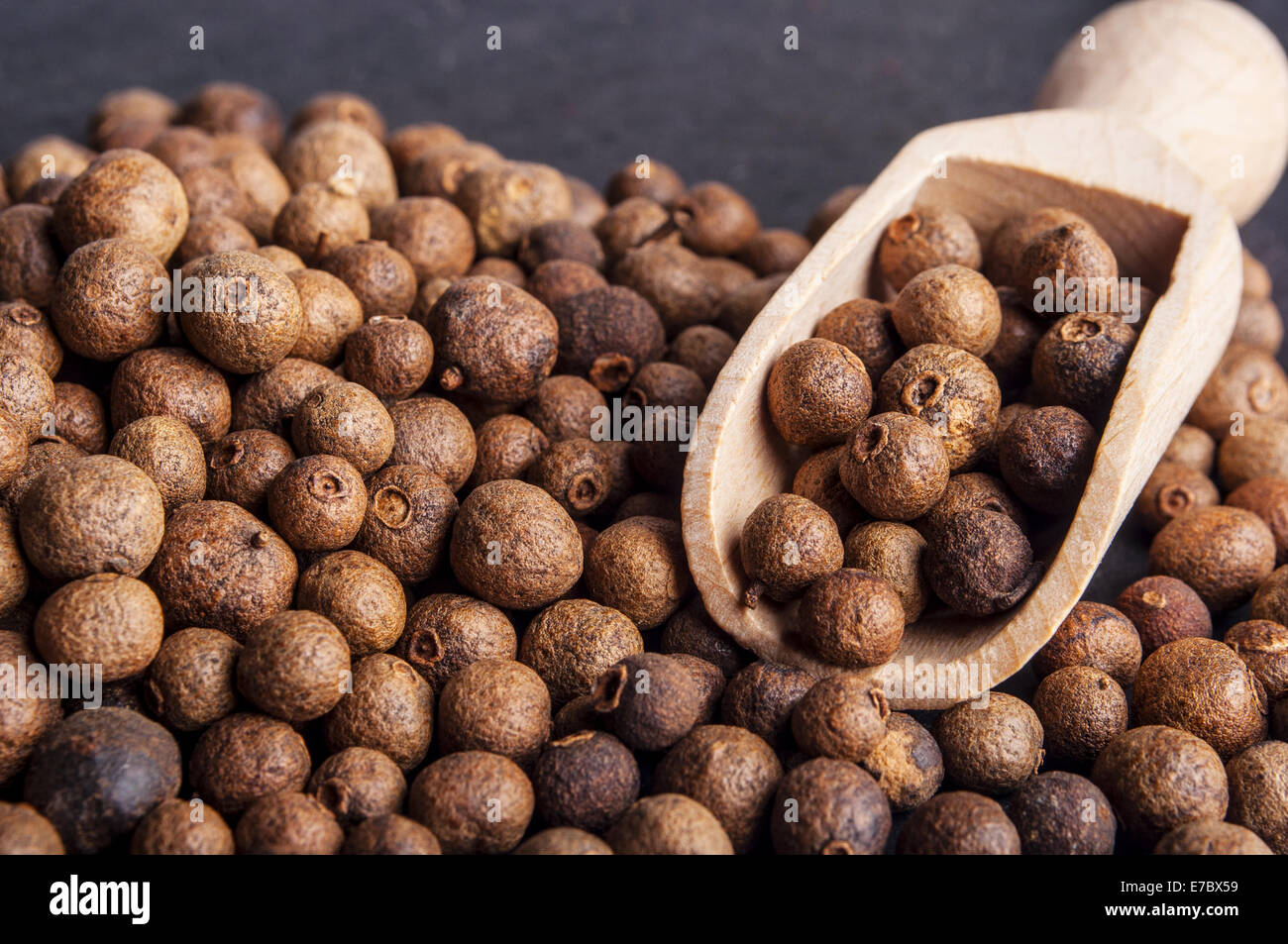 Allspice (jamaica pepper) berries texture, background full frame. Used ...