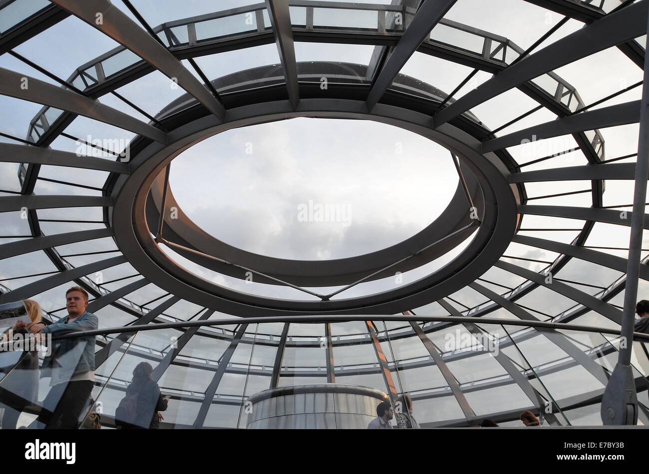 Modern dome in the top of the building that houses the German ...