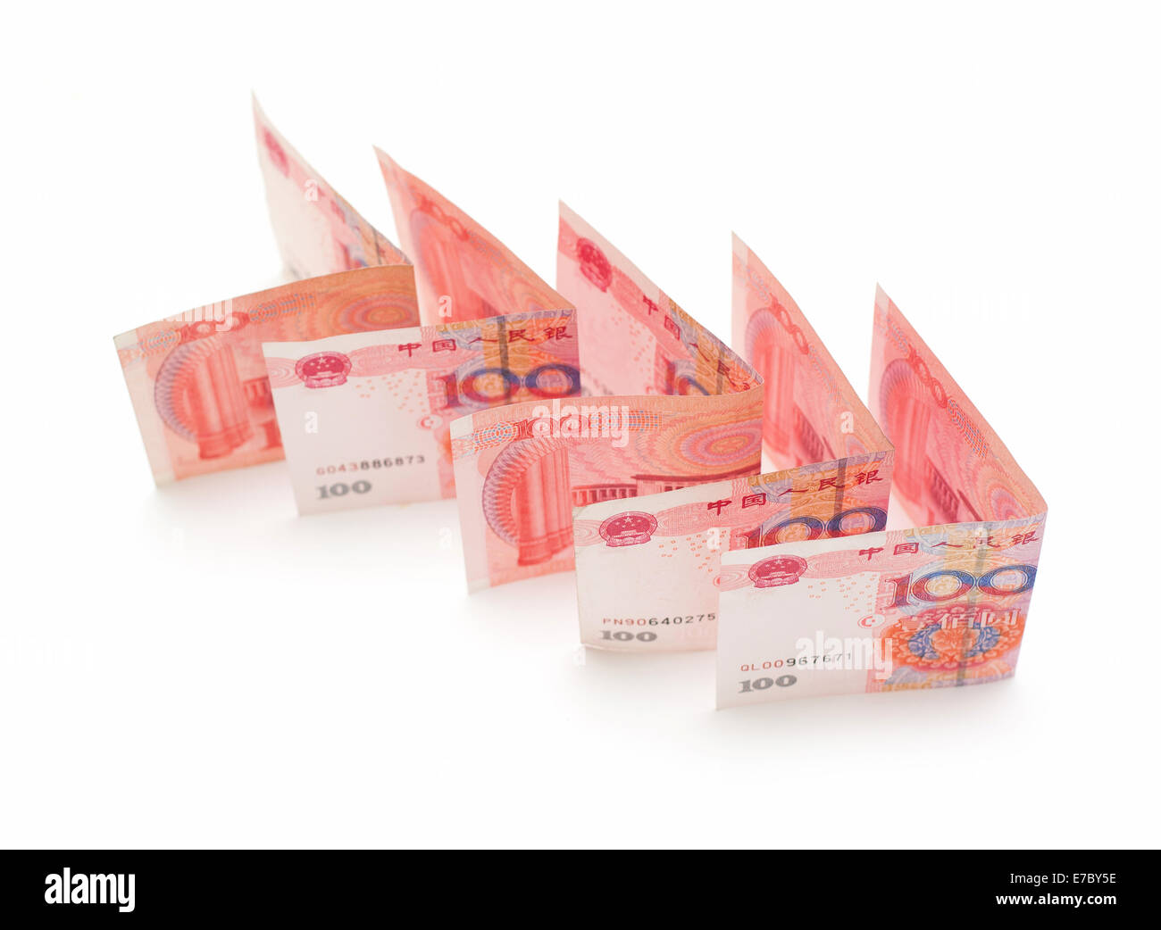 Chinese currency (Renminbi) isolated on white background Stock Photo ...