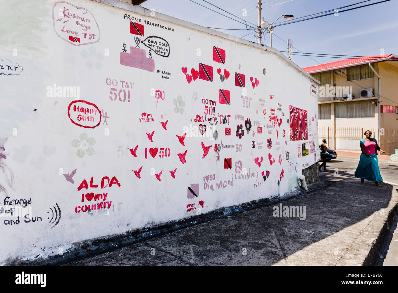 Patriotic street art in Scarborough, the capital of Tobago Stock Photo ...