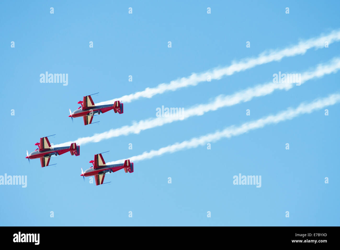 PAYERNE, SWITZERLAND - SEPTEMBER 6: Flight of Royal Jordanian Falcons ...