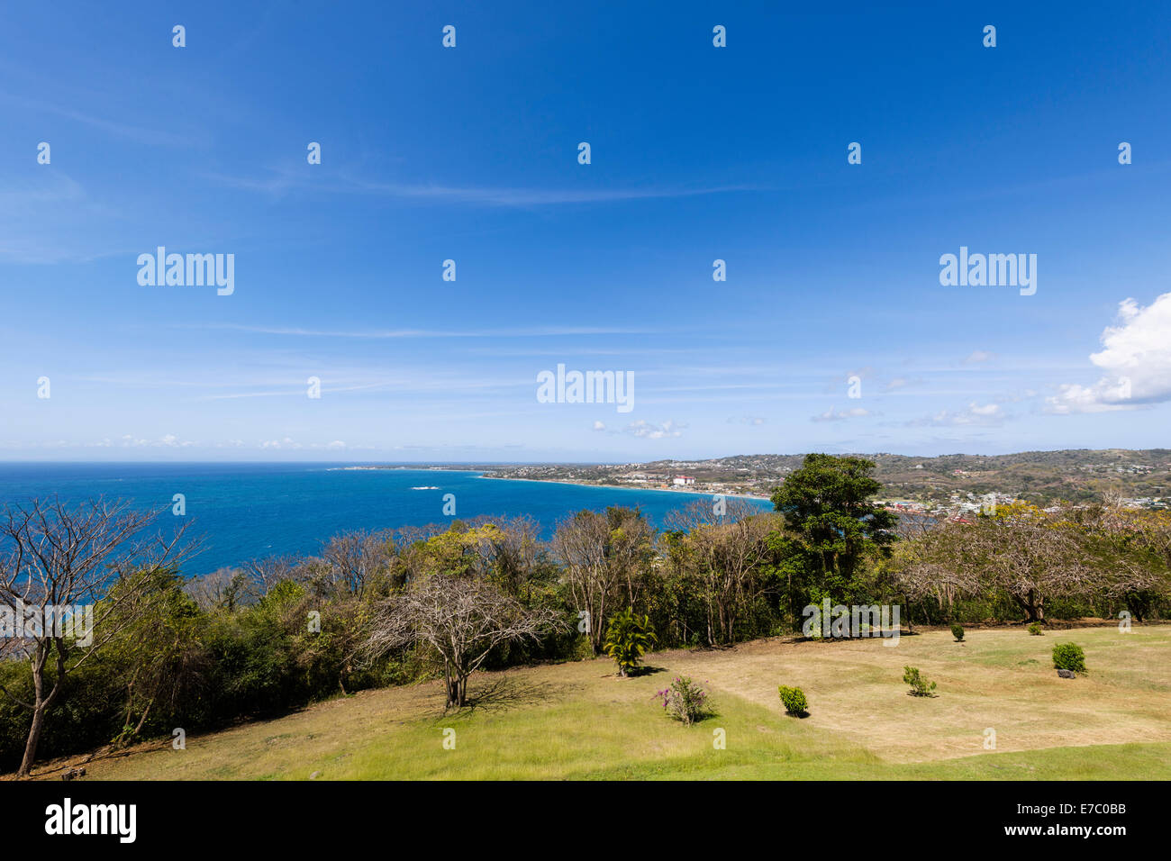 View of Scarborough, the capital of Tobago from Fort King George Stock ...