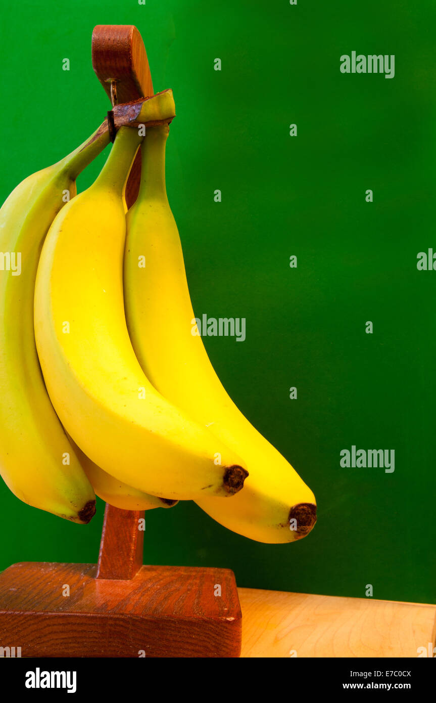 Bananas on a Wooden Stand Stock Photo - Alamy