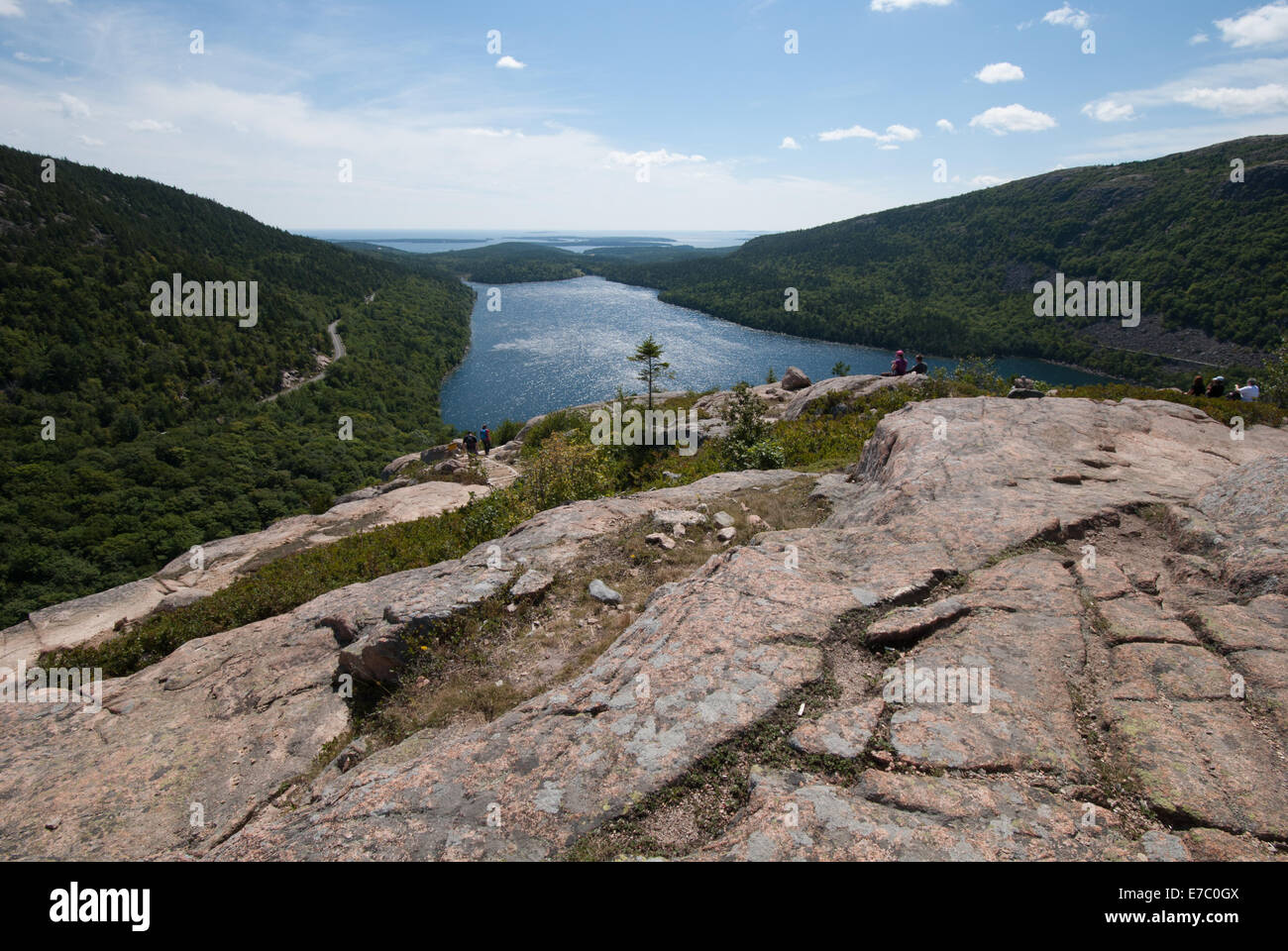View of Bubble Pond after hiking up to Bubble Rock in Acadia National ...