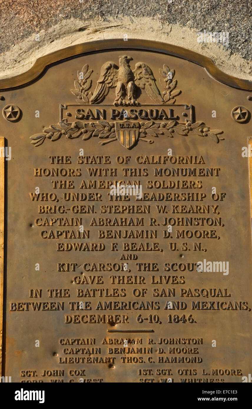 San Pasqual Battle monument, San Pasqual Battlefield State Historic ...