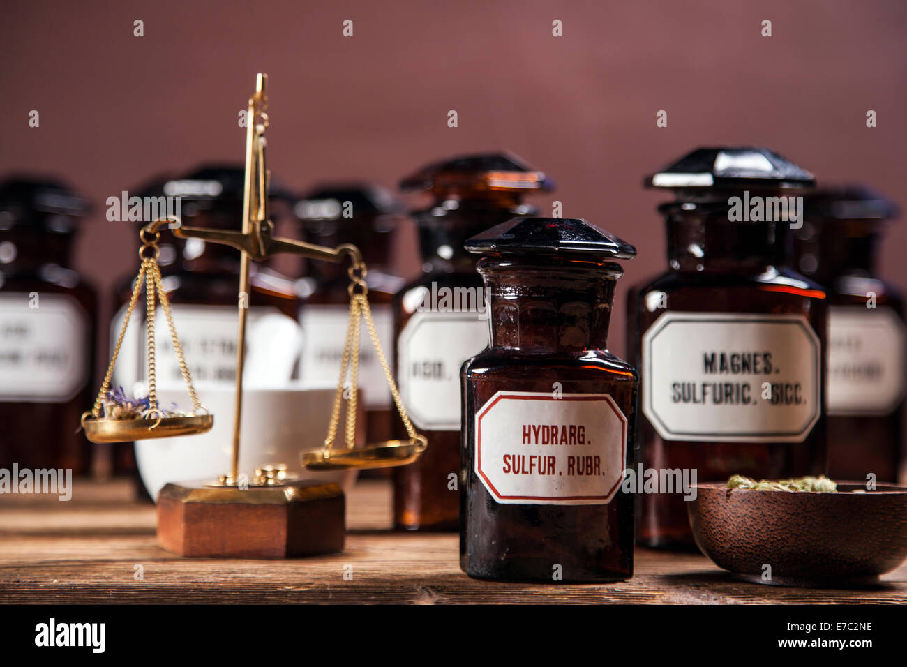 The ancient natural medicine, herbs and medicines Stock Photo - Alamy