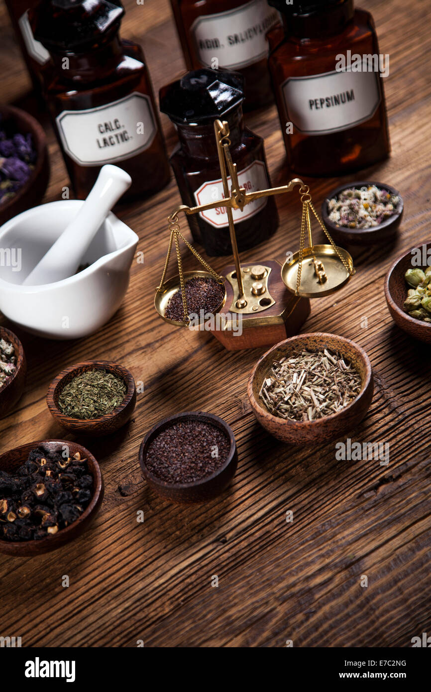 The ancient natural medicine, herbs and medicines Stock Photo - Alamy