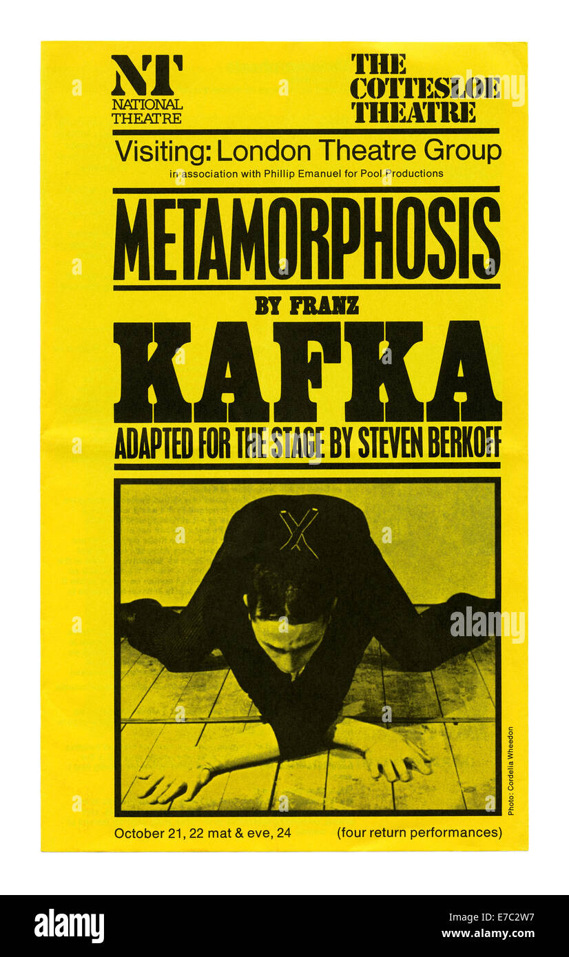 Handbill for Steven Berkoff’s adaptation of Franz Kafka’s ...