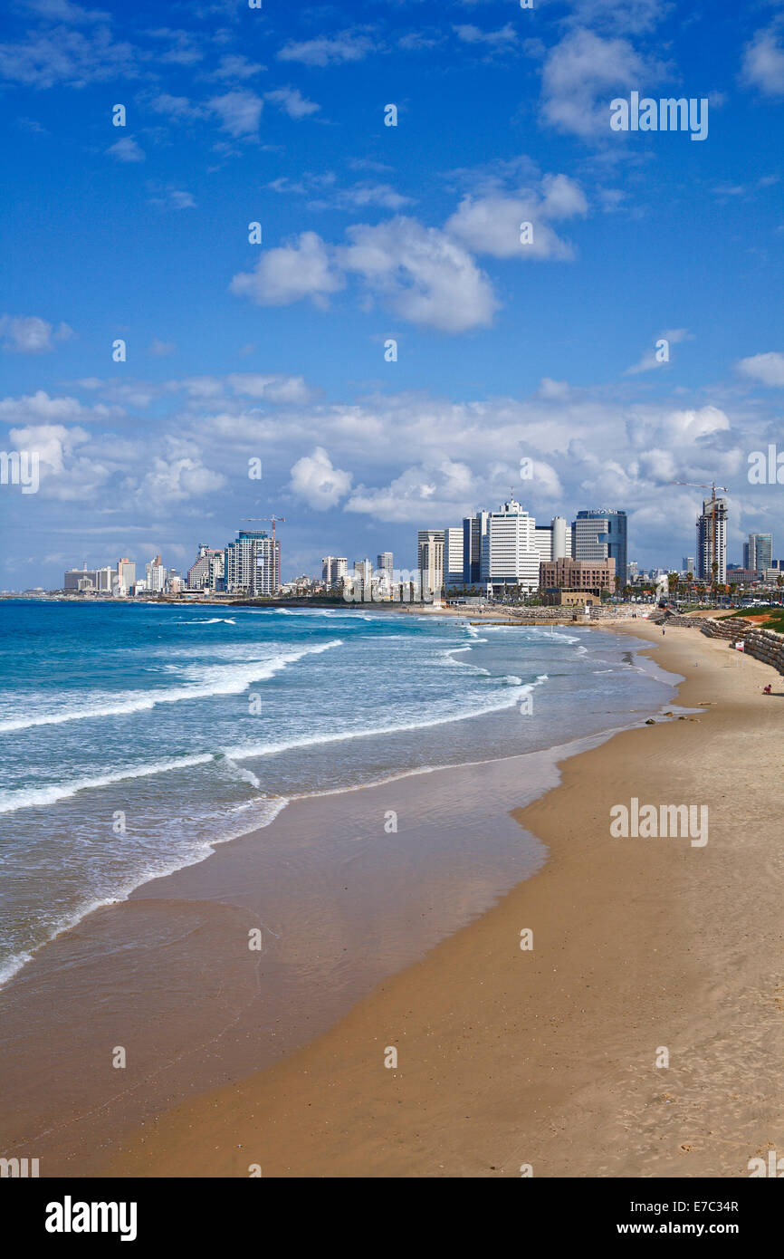 tel aviv downtown with beach, israel Stock Photo - Alamy