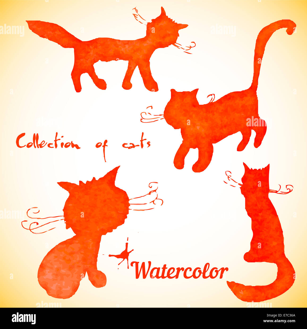 Collection of four cats Stock Photo - Alamy