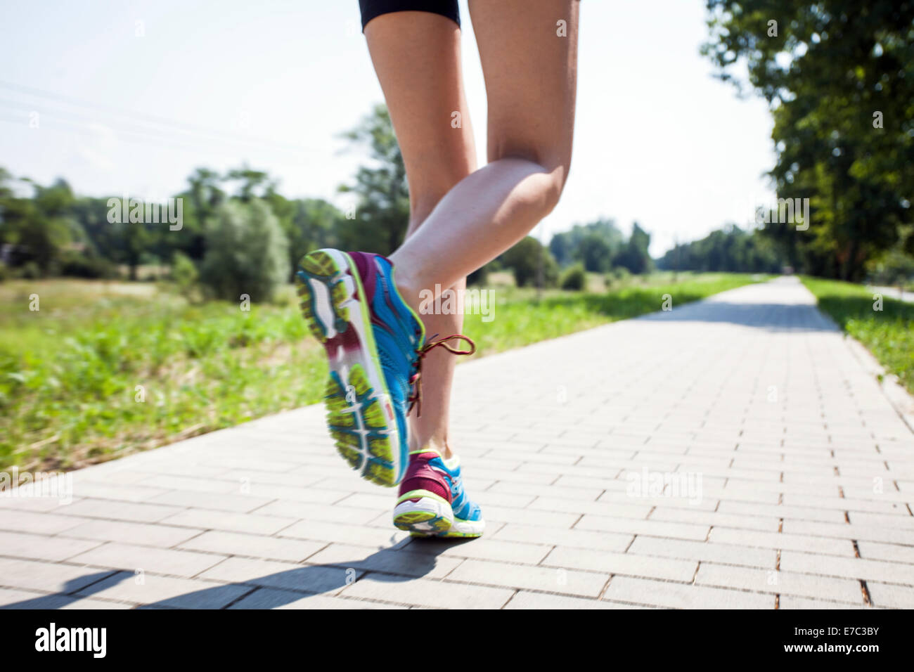 Two pretty girls jogging in the morning Stock Photo - Alamy