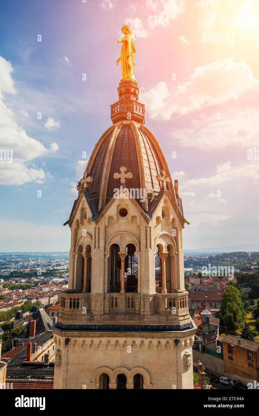 Famous Golden Statue of Virgin Mary, Lyon, Europe Stock Photo - Alamy