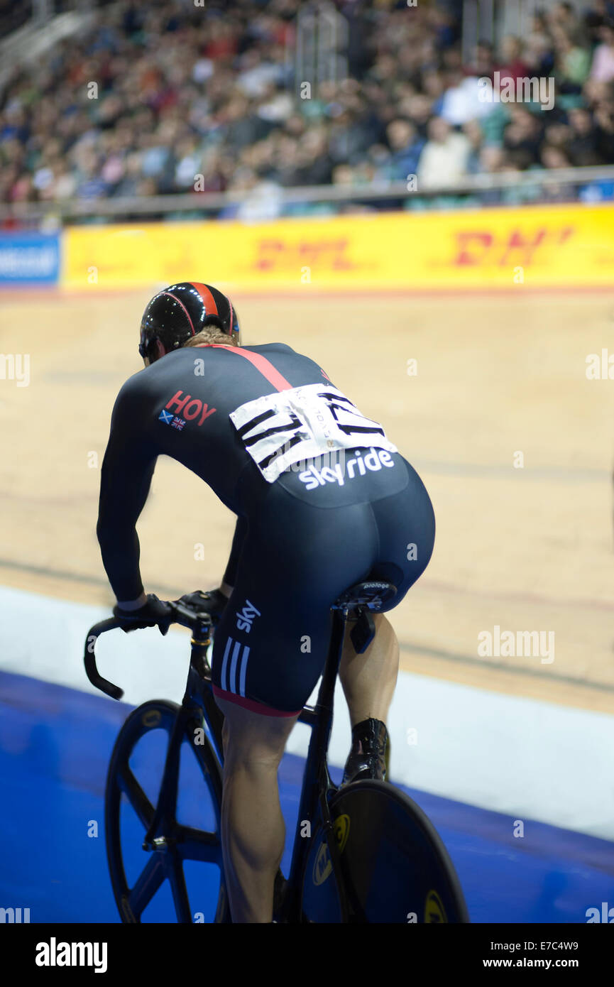 Sir Chris Hoy track racing at Manchester Velodrome Stock Photo - Alamy