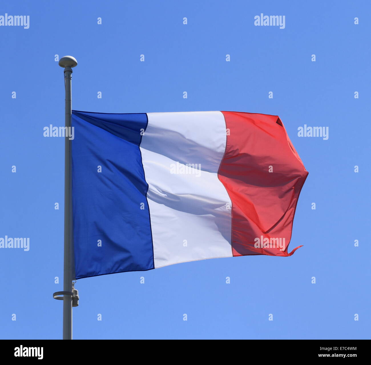Flag france pole waving hi-res stock photography and images - Alamy