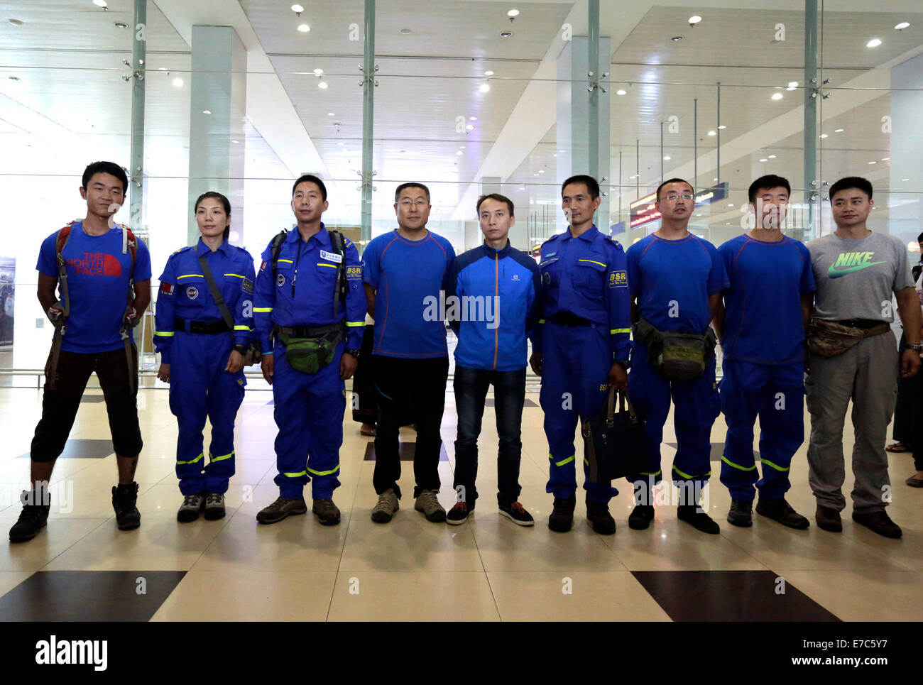 Yangon, Myanmar. 13th Sep, 2014. Members of the Blue Sky Rescue Team ...