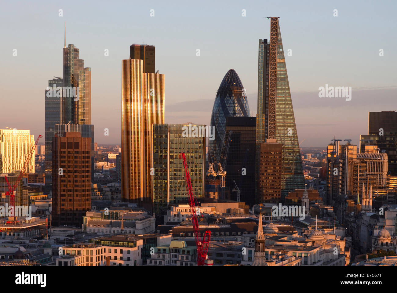 This image shows a view of the City of London from the Golden Gallery ...