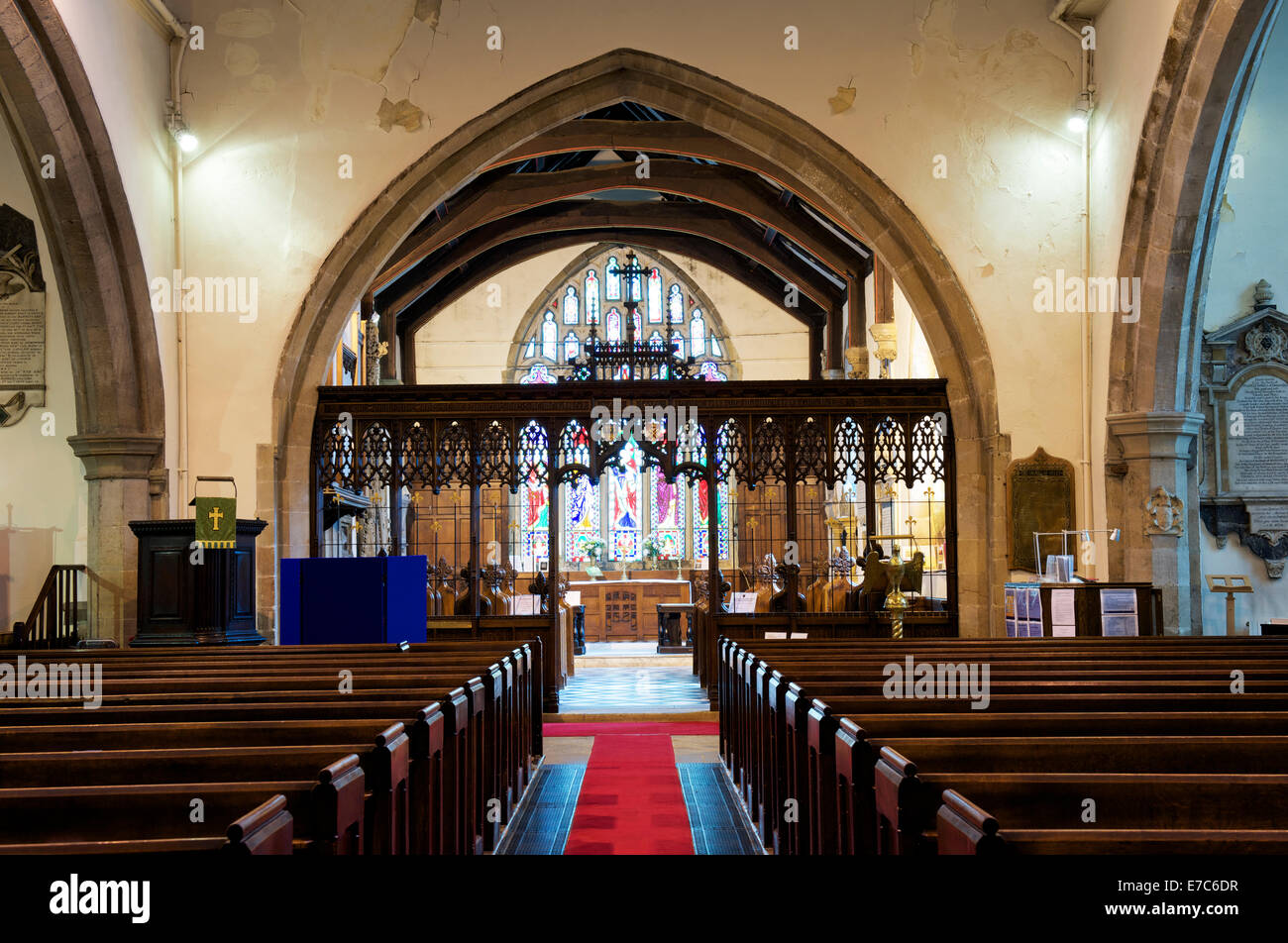 The interior of All Saints Parish Church, Otley, West Yorkshire ...