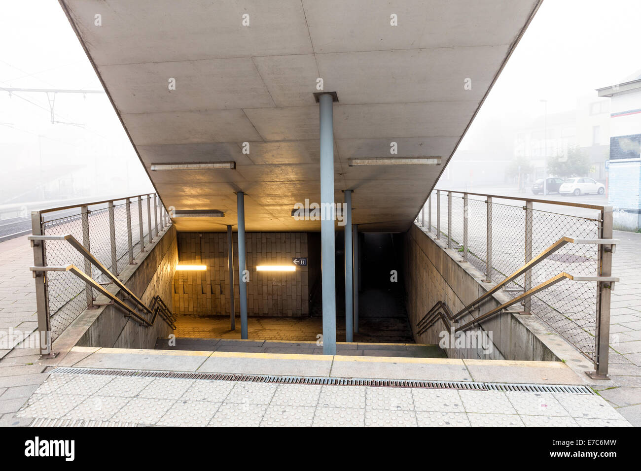 onder the train is there an Subway underpass Stock Photo - Alamy