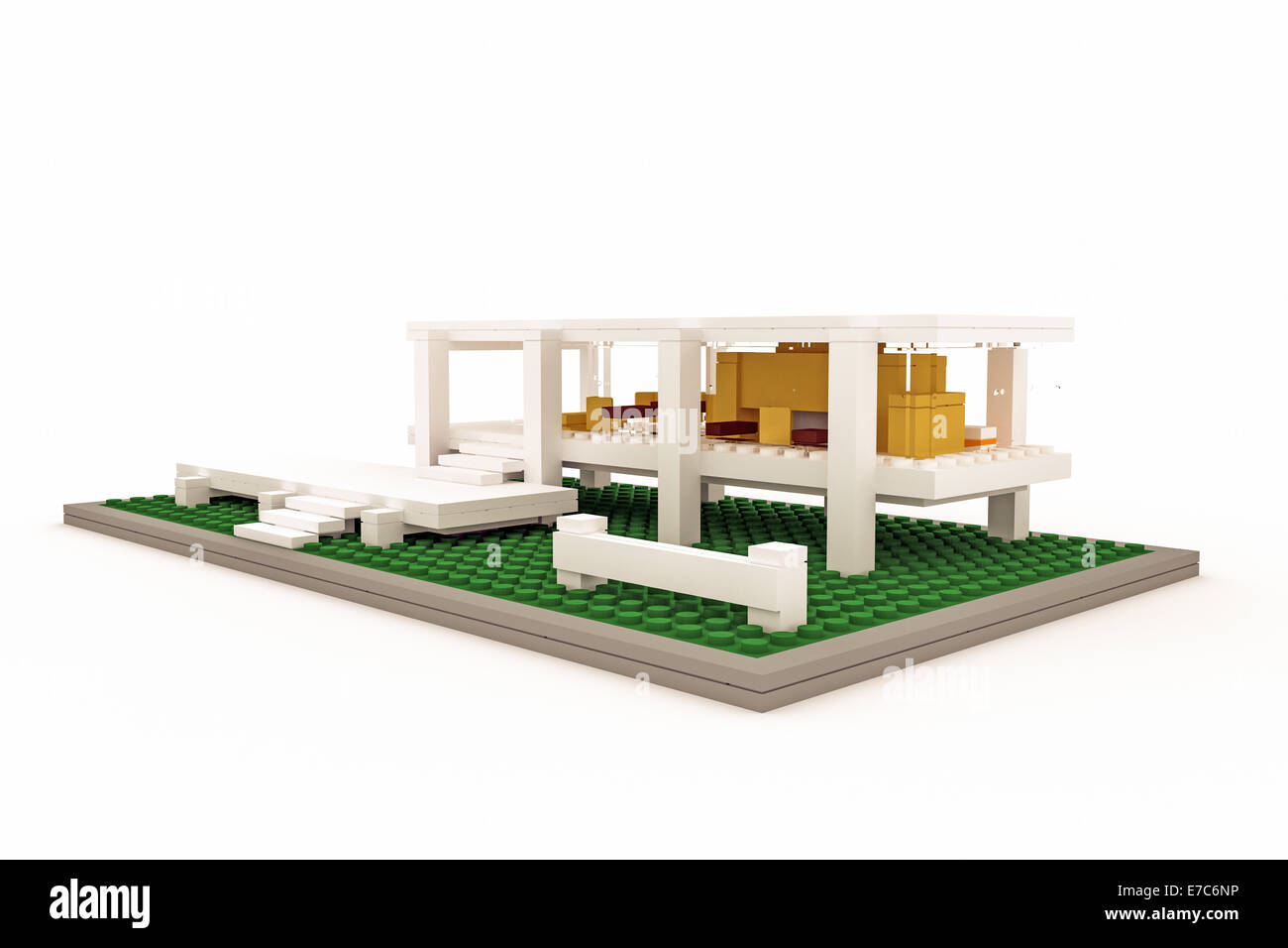 modern house made of plastic bricks isolated on white background Stock ...