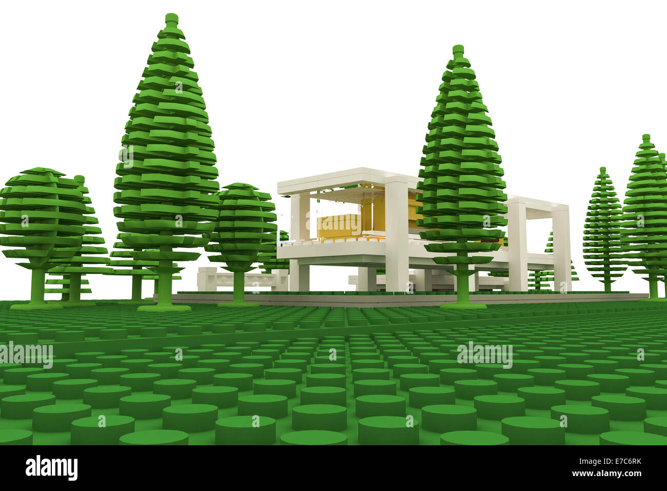 modern house made of plastic bricks isolated on white background Stock ...