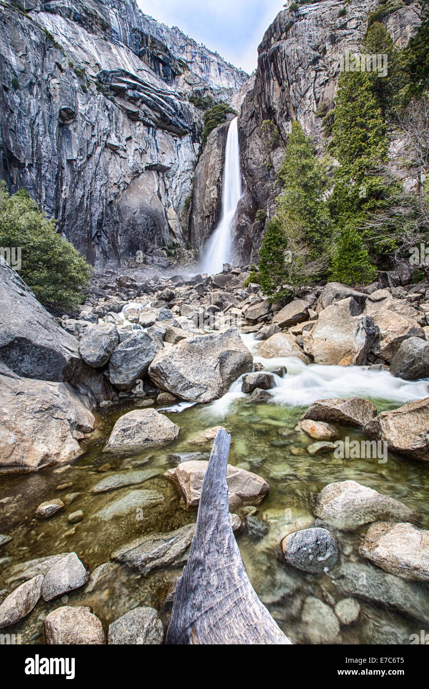 Lower Yosemite Falls and the pools below. Yosemite National Park Stock ...