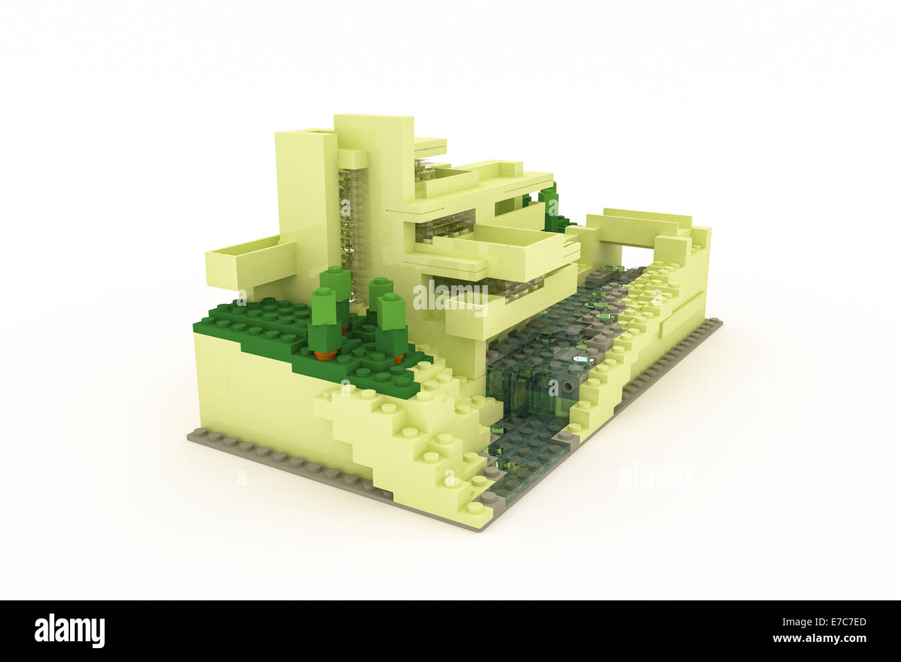 modern house made of plastic bricks isolated on white background Stock ...